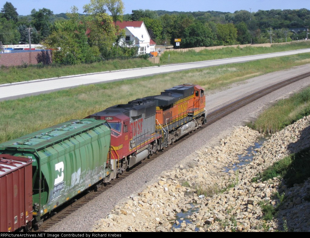 Going Away Shot Of BNSF 131 and BNSF 4948